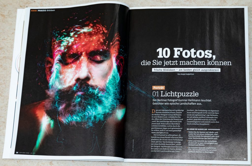 Gunnar Heilmann in the Press - showing his Light Painting Photography